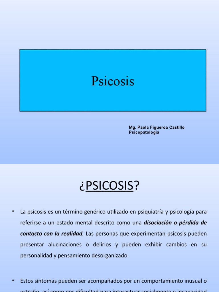 Características de la Psicosis y Esquizofrenia | PDF | Psicosis ...