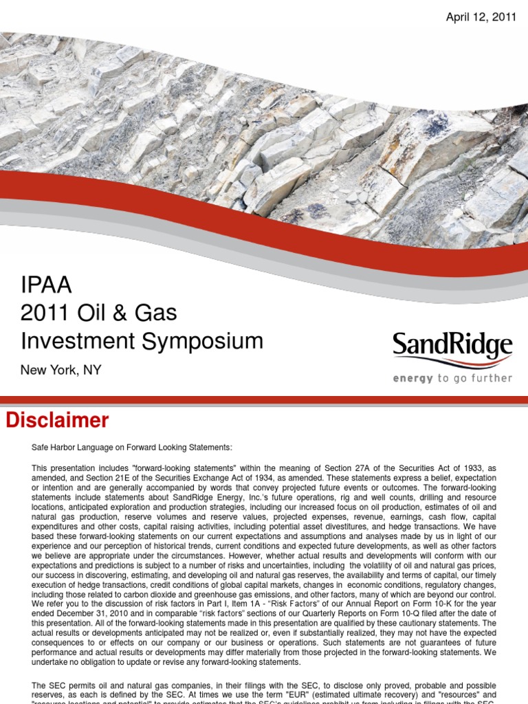 Ipaa 2011 Oil & Gas Investment Symposium: New York, NY | PDF | Form 10 ...