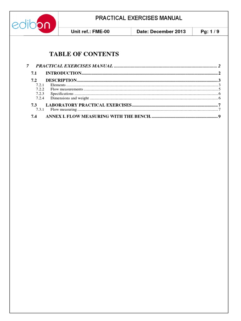 Edibon Hydraulic Bench Manual | PDF | Fluid Dynamics | Pump