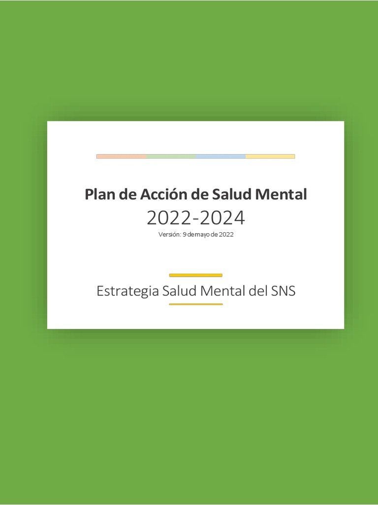 Plan Accion Salud Mental 2022 2024 | PDF | Salud mental | Suicidio