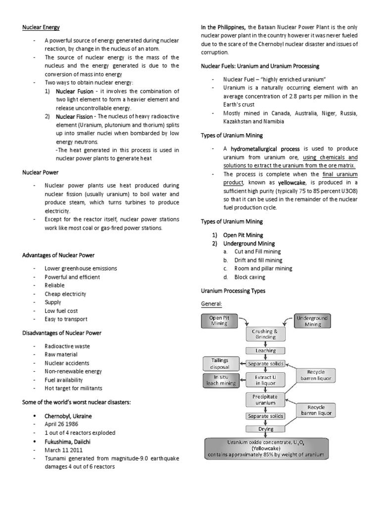 Nuclear Energy Notes | PDF | Nuclear Power | Uranium