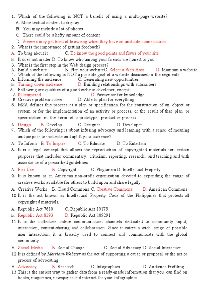 Key Answer Assessment | PDF | Infographics | Information