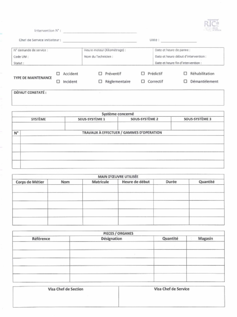 Ordre de Travail | PDF