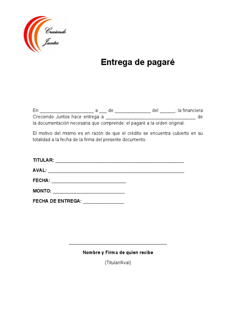 Entrega de Pagaré | PDF