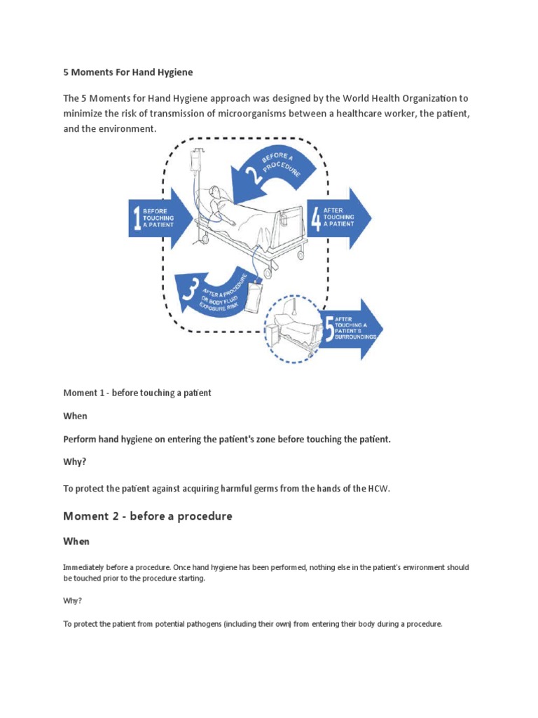 5 Moments For Hand Hygiene | PDF | Self-Improvement | Wellness