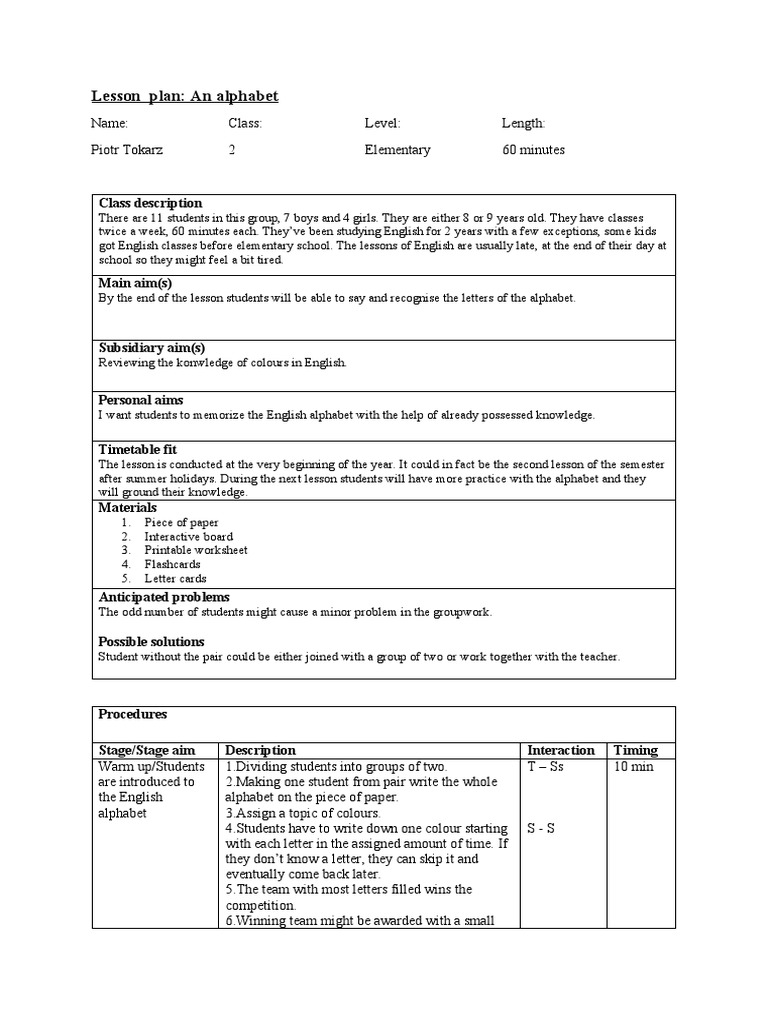 Lesson Plan | PDF | Lesson Plan | Cognitive Science