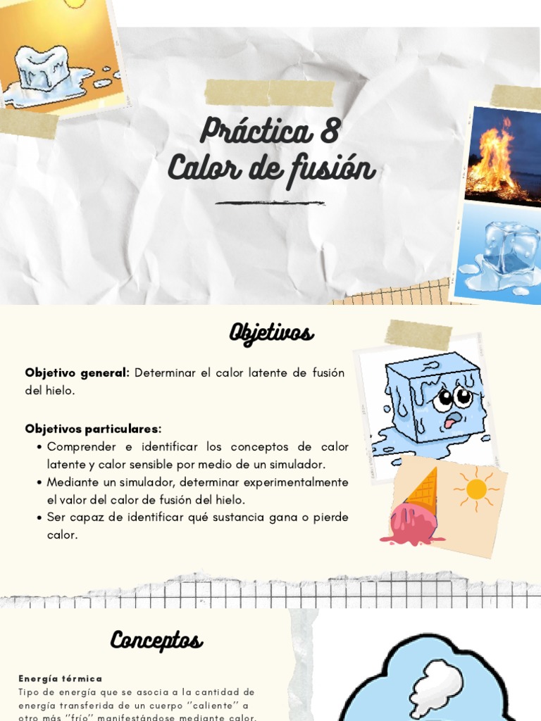 Previo P8. Calor de Fusión | PDF | Calor | Entalpía