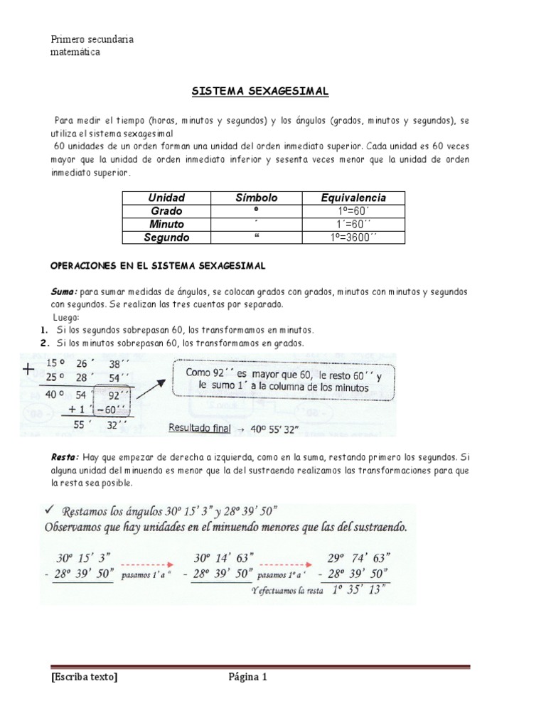 TEO PRAC - Sistema Sex | PDF | Sustracción | Matemáticas