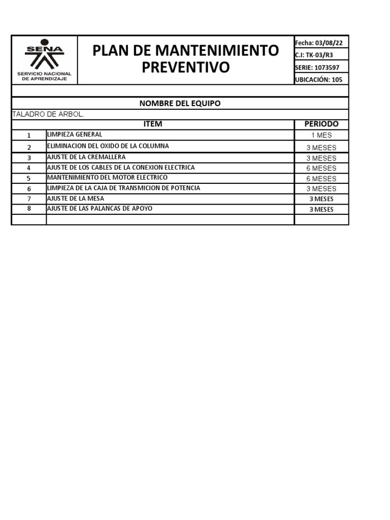 Plan de Mantenimiento | PDF