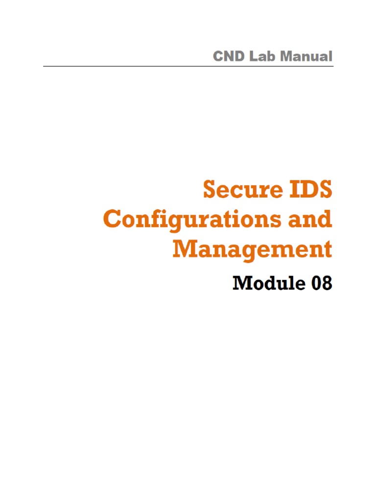 CND Labs Module 08 Secure IDS Configuration and Management | PDF