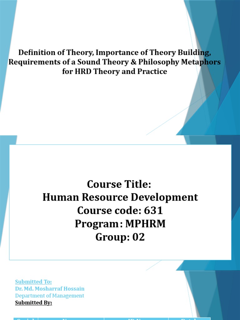 Theories and Philosophies Underpinning Human Resource Development: A ...