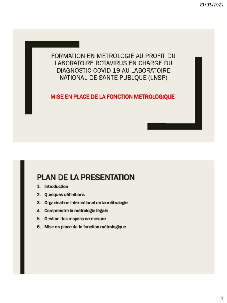 Formation Métrologie pour Laboratoire COVID | PDF | Métrologie | Calibrage