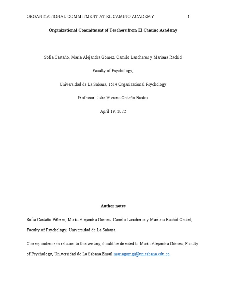 Organizational Commitment Report | Download Free PDF | Mode (Statistics ...