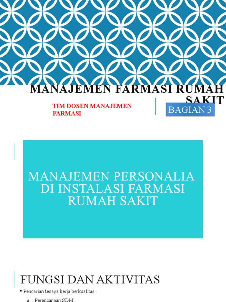 Manajemen Farmasi Rumah Sakit Bagian 3 Pdf Karier Perkembangan