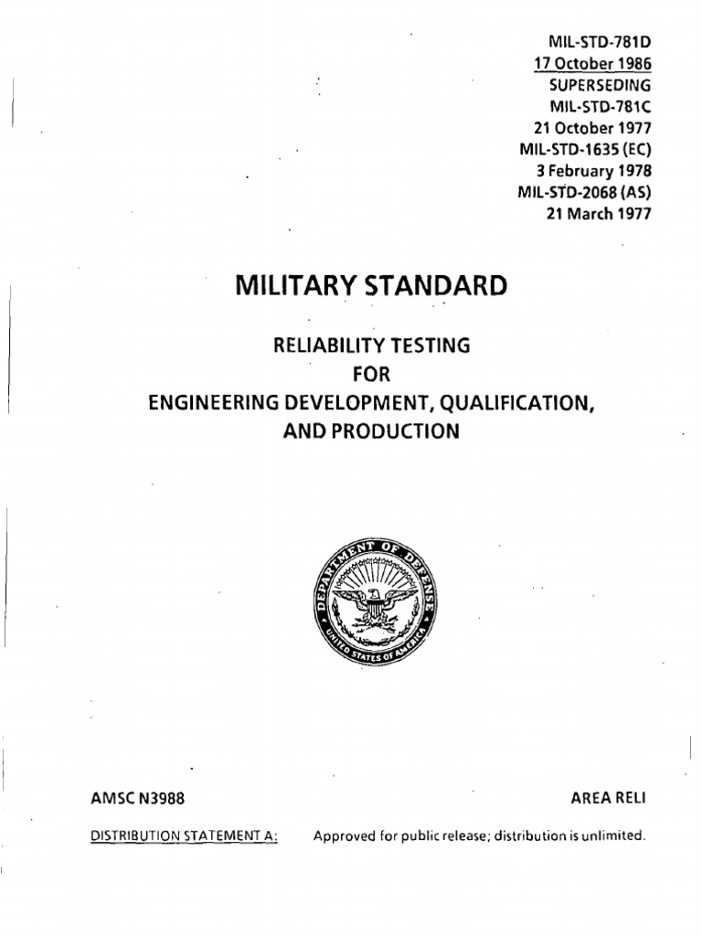 MIL-STD-781D Reliability Testing Standards | PDF | Reliability ...