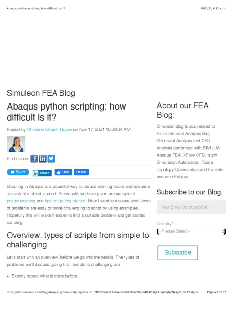 Abaqus Python Scripting: How Difficult Is It? | PDF | Finite Element Method | Scripting Language