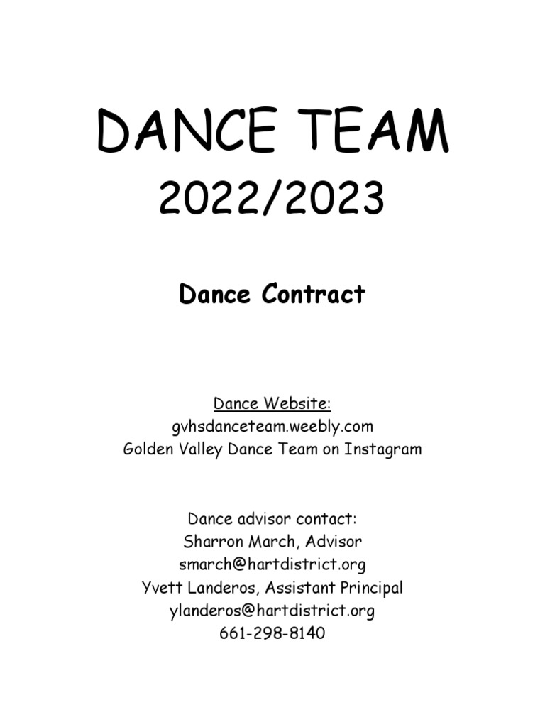 Dance Contract | PDF | Clothing | Dances