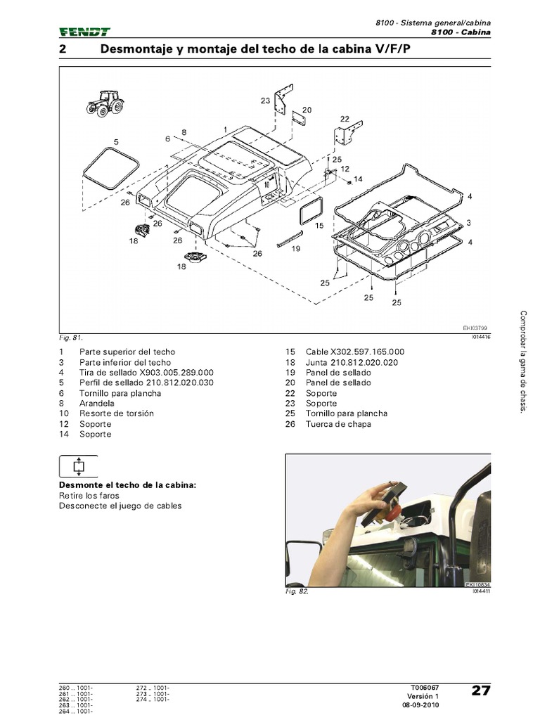 Desmontaje - Montaje Techo Cabina | PDF