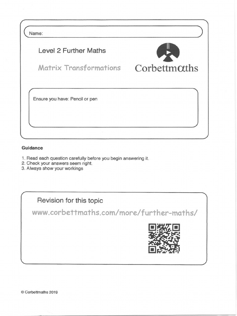 Matrix Transformations Answers | PDF