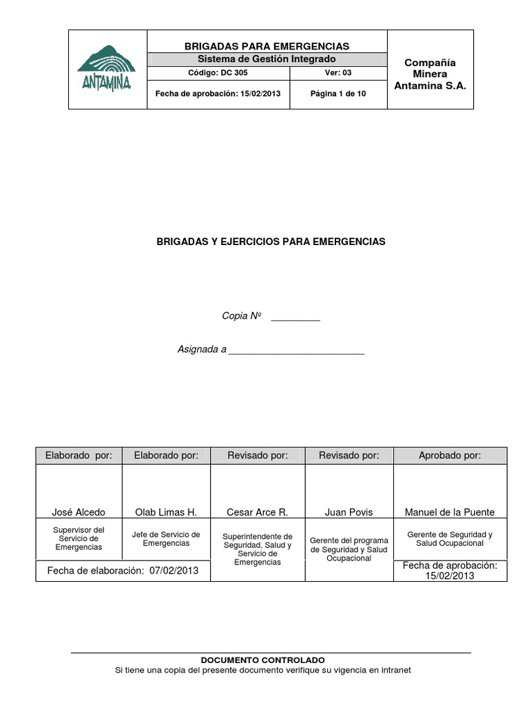 DC-305 Brigadas de Emergencias | PDF