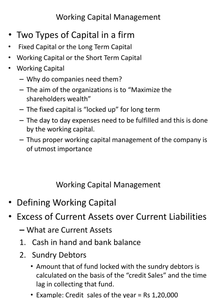 Working Capital Management | PDF | Working Capital | Credit (Finance)