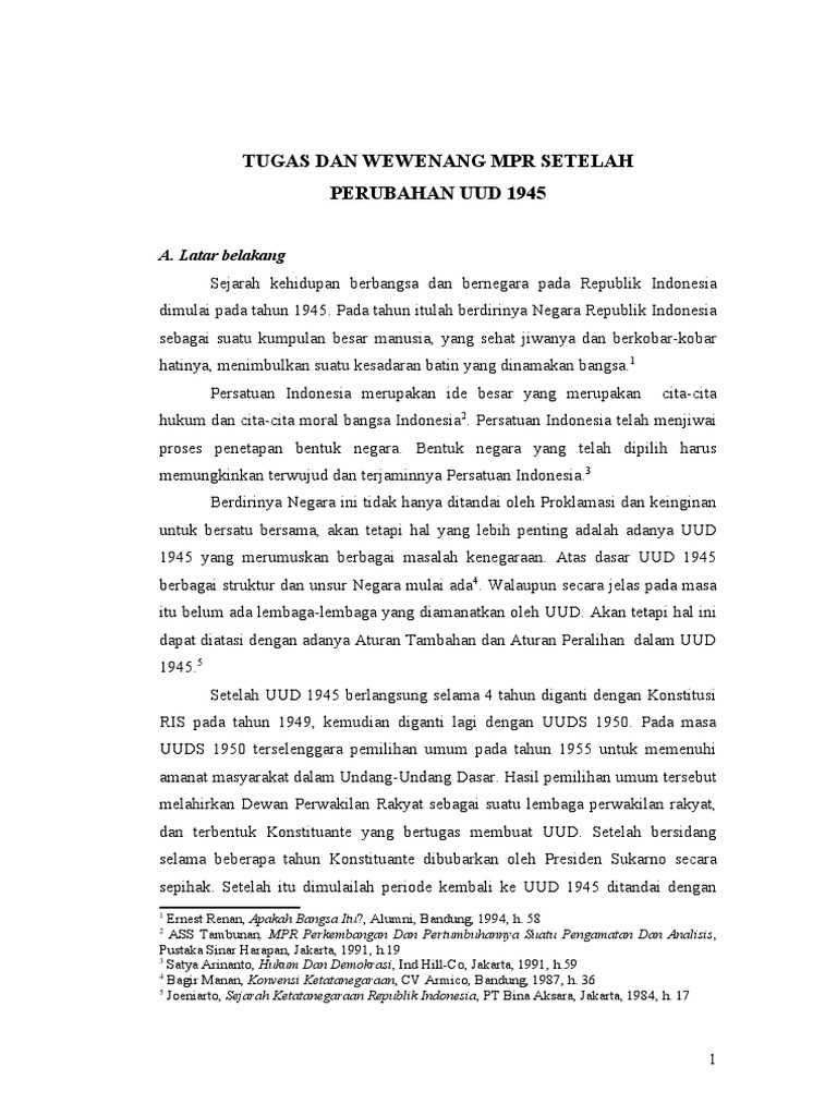 Tugas & Wewenang MPR | PDF