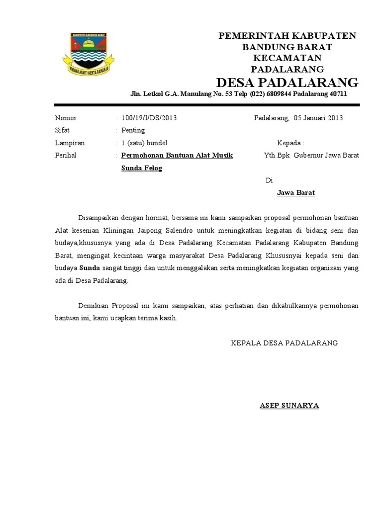 PROPOSAL Alat Kesenian | PDF