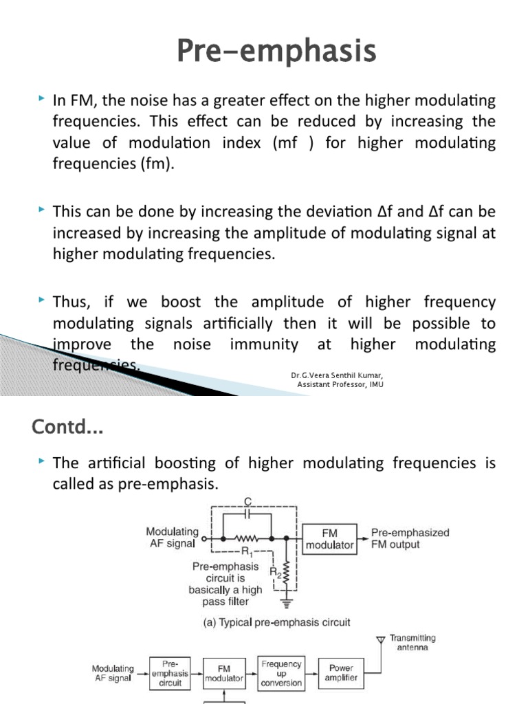 Pre-Emphasis and De-Emphasis - FM | PDF