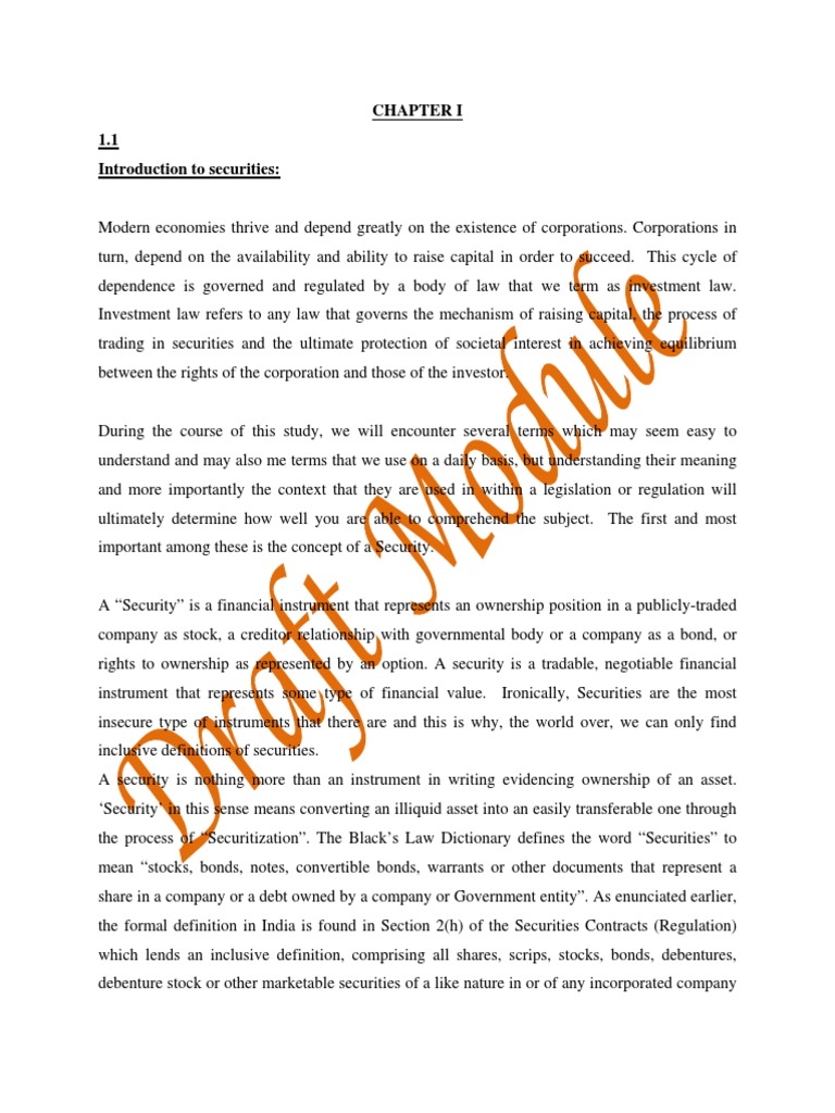 Investment Laws - Notes | Download Free PDF | Securities (Finance ...