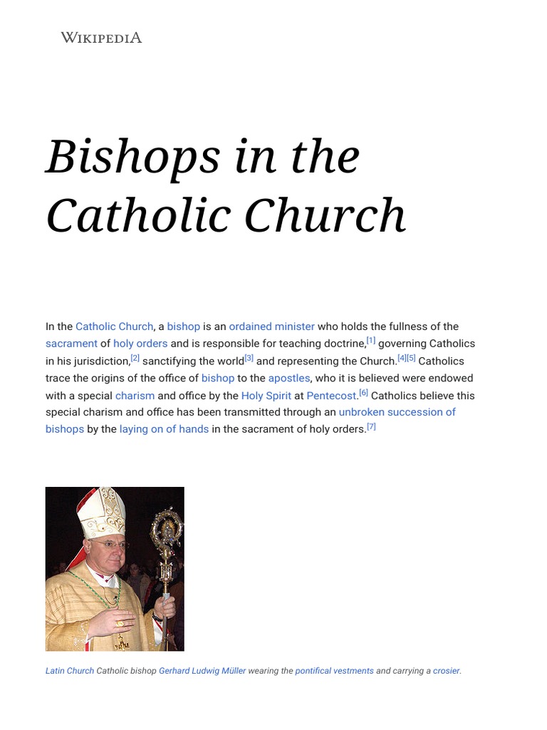 Bishops in The Catholic Church | PDF | Bishop | Catholic Church