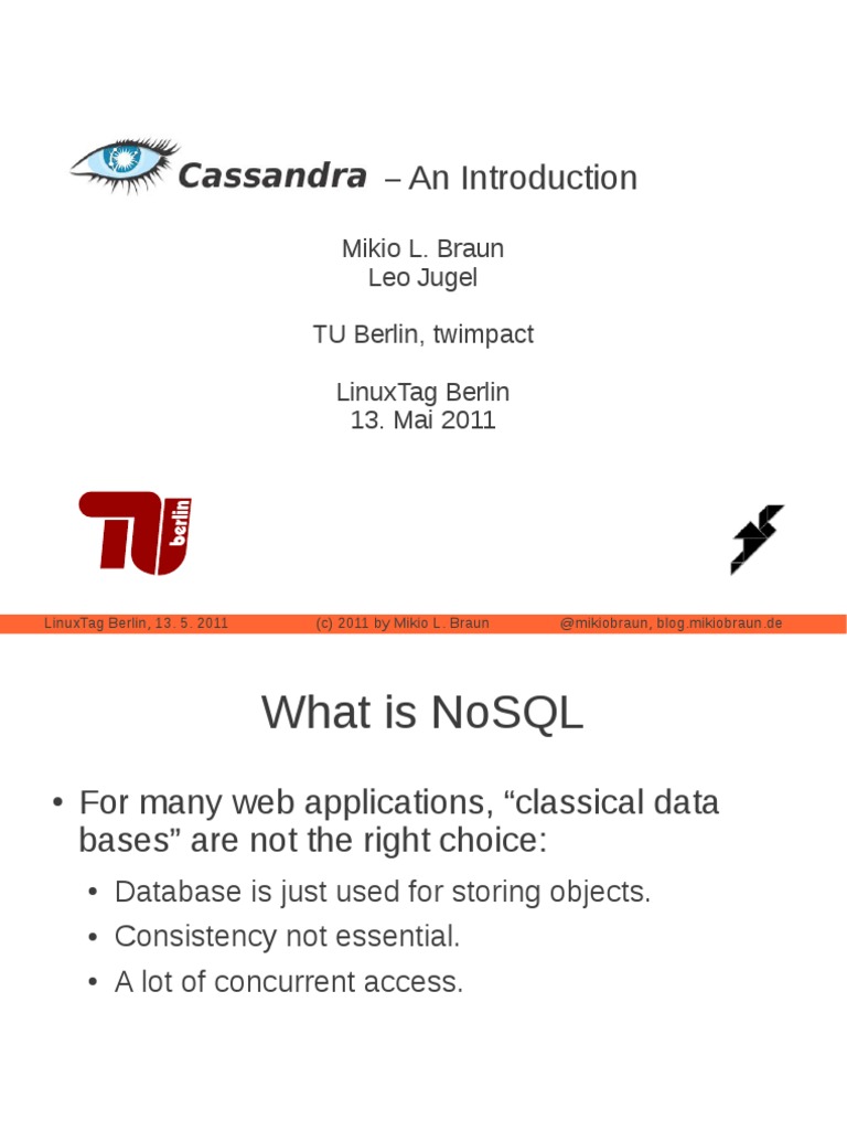 Cassandra - An Introduction | PDF | No Sql | Databases