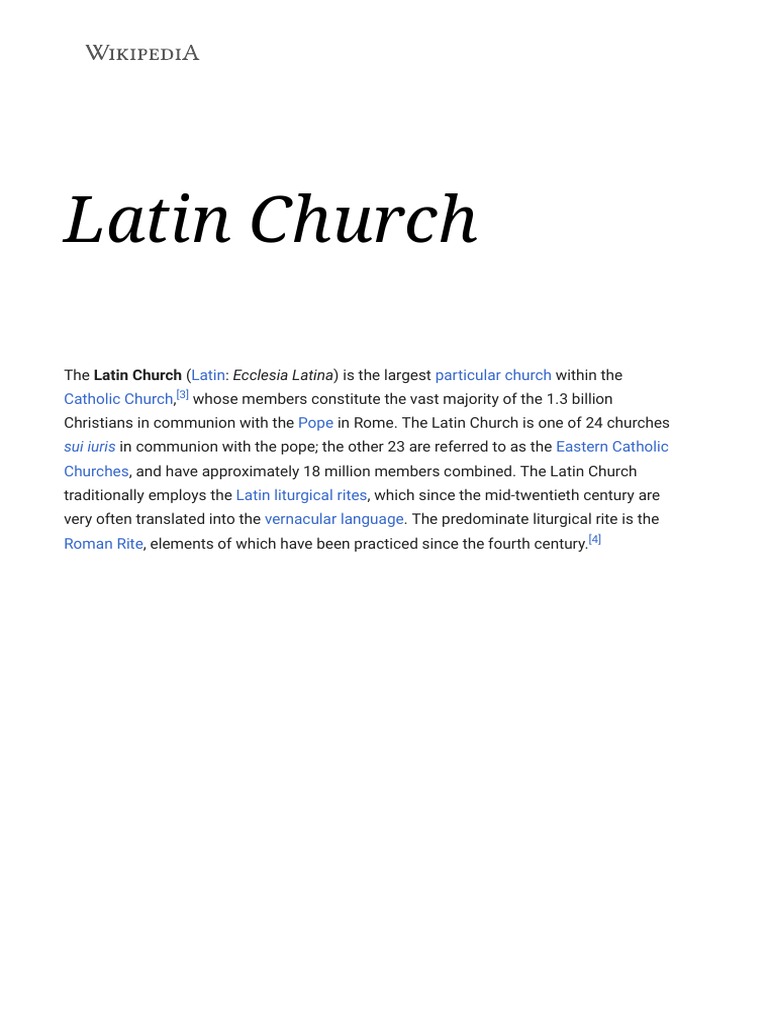 Latin Church | Download Free PDF | Catholic Church | Pope