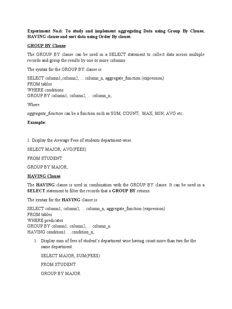 Dbms Experiment 6 Pdf Data Management Software Data Management 6807