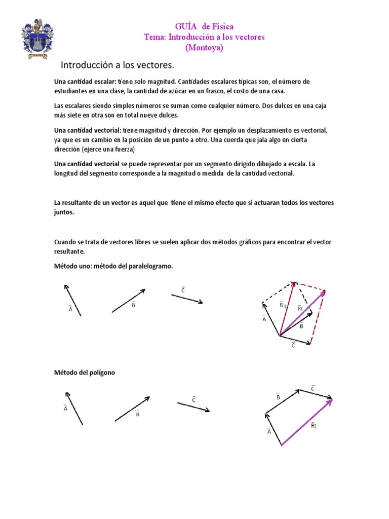 GUÍA Introducción a Los Vectores | PDF | Vector Euclidiano | Álgebra