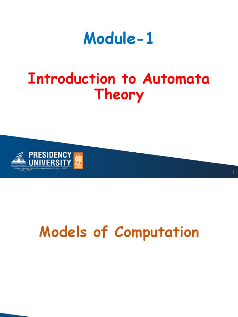 Module-1 - Introduction To Automata Theory - PDF | PDF | Automata ... Module-1 - Introduction To Automata Theory - PDF | PDF | Automata ...