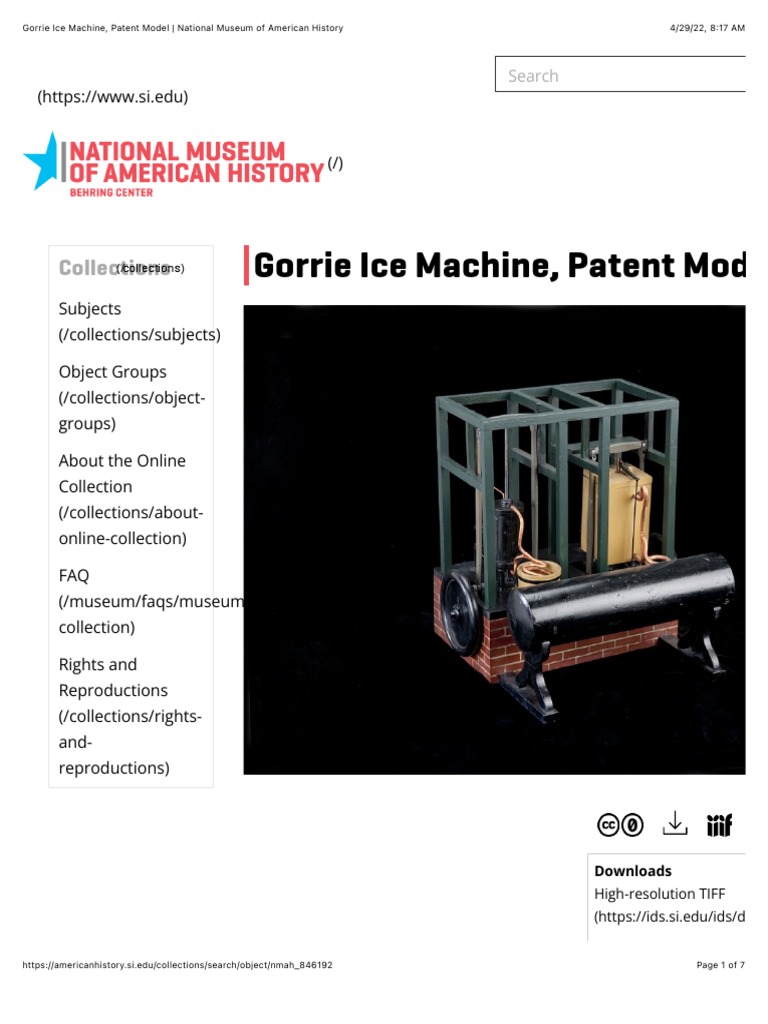 Gorrie Ice Machine, Patent Model - National Museum of American History ...