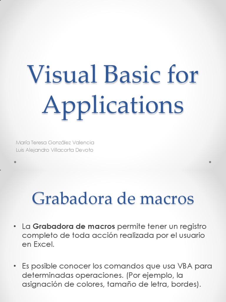 02 Vba Pdf Microsoft Excel Visual Basic Para Aplicaciones 7783