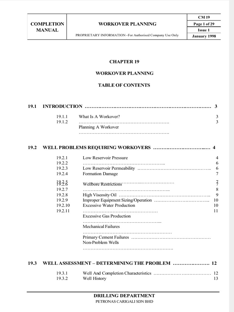 Well Intervention - WorkOver Planning | PDF | Petroleum Reservoir | Casing (Borehole)