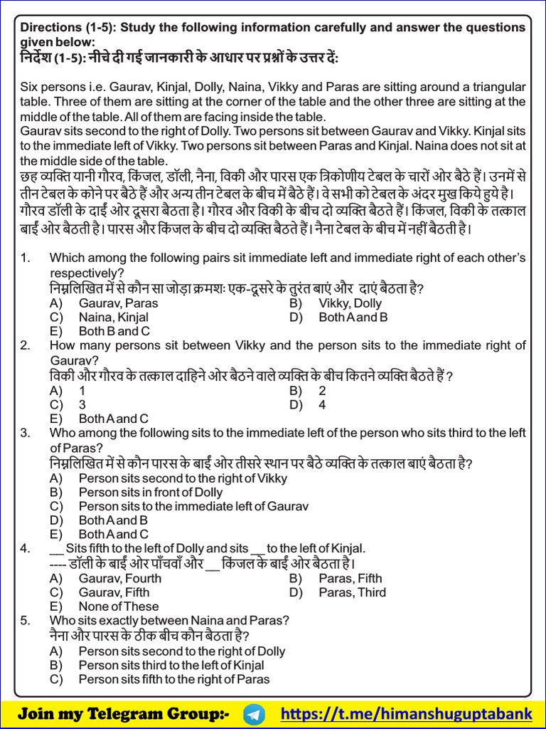 Triangular Based Seating Arrangements-1 (Moderate) | PDF