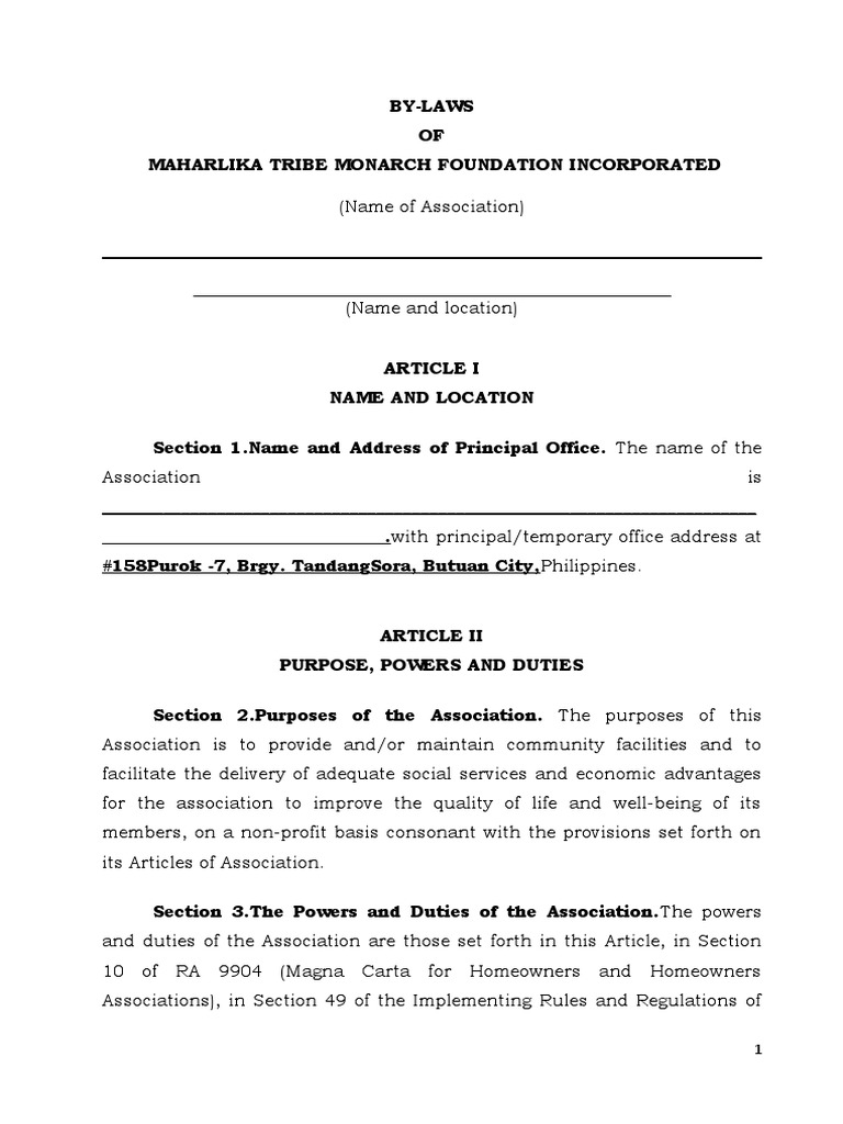 BYLAWS OF HOMEOWNERS ASSOCIATION INC - Sample | PDF | Board Of ...
