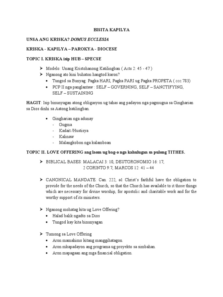 Bisita Kapilya | PDF