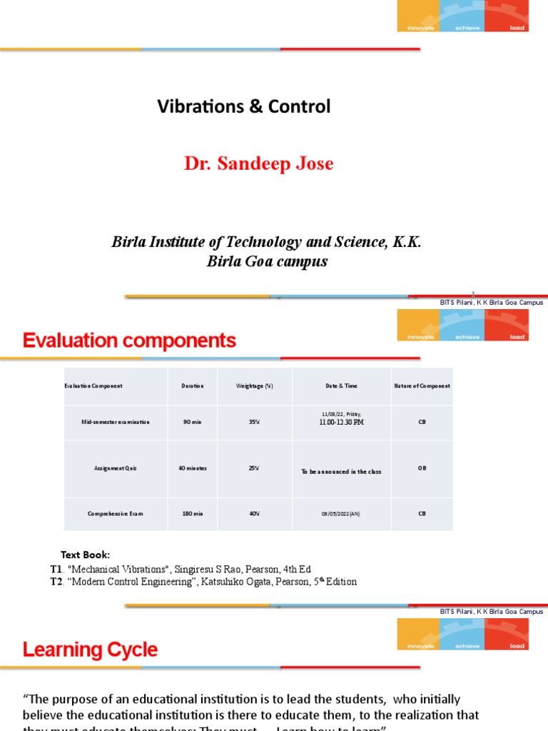 Vibration (2022) - Class Slides1 | PDF | Damping | Oscillation