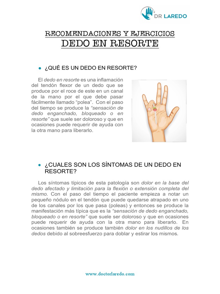 Ejercicios para Dedo en Resorte | PDF | Mano | Medicina CLINICA