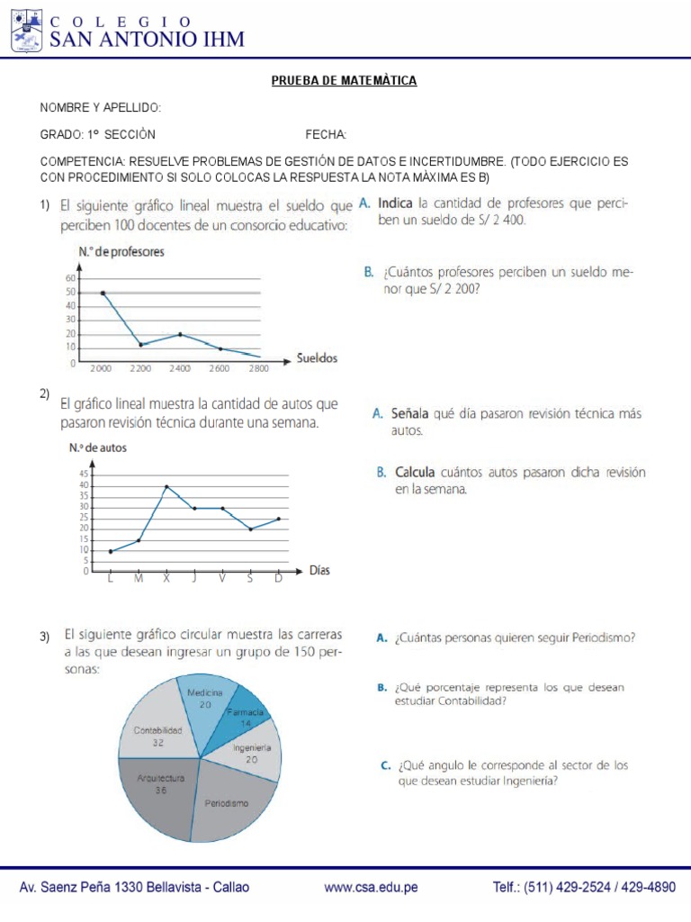 Prueba de Grafico Lineal y Circular | PDF