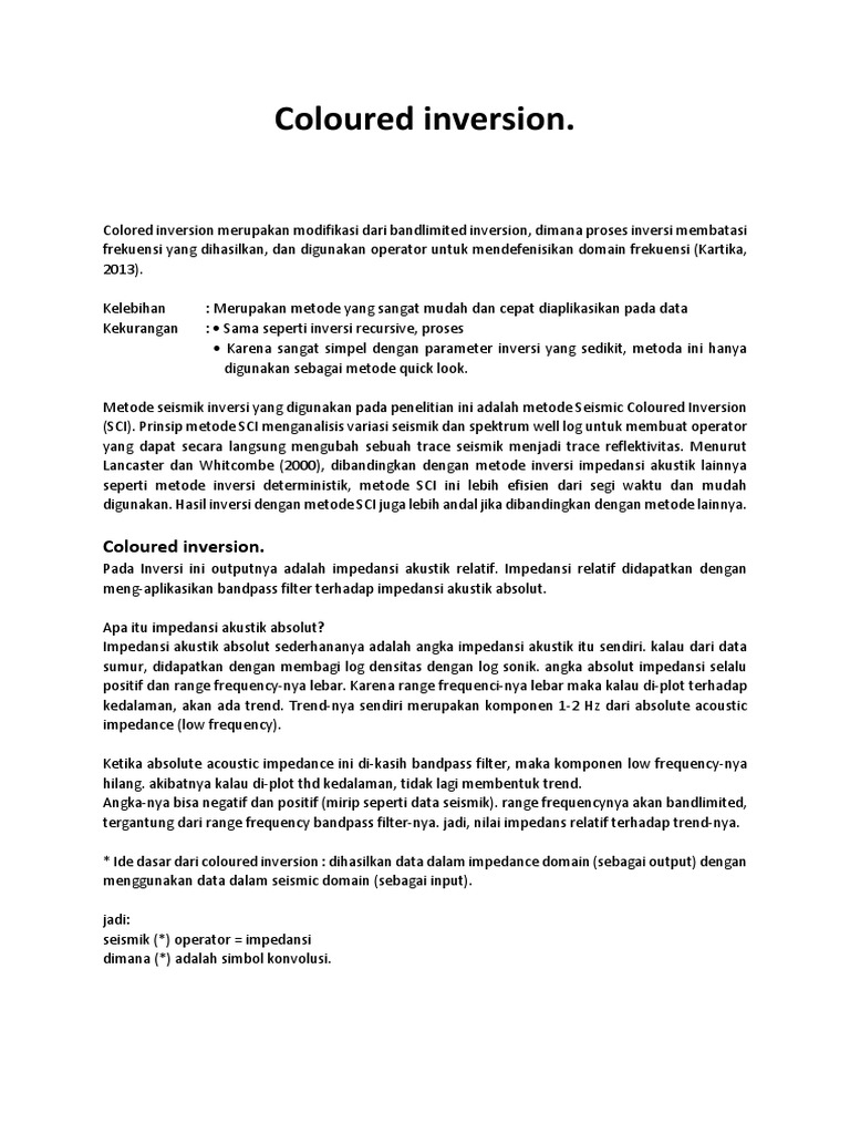 Coloured Inversion | PDF