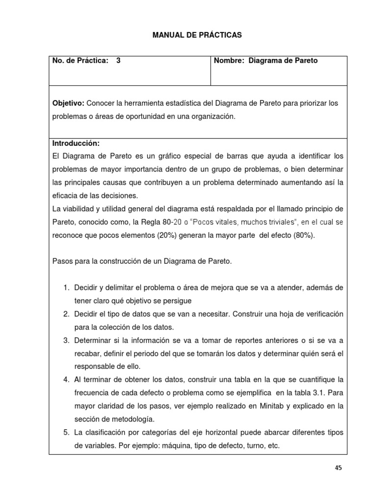 Práctica 3 - Diagrama de Pareto | PDF