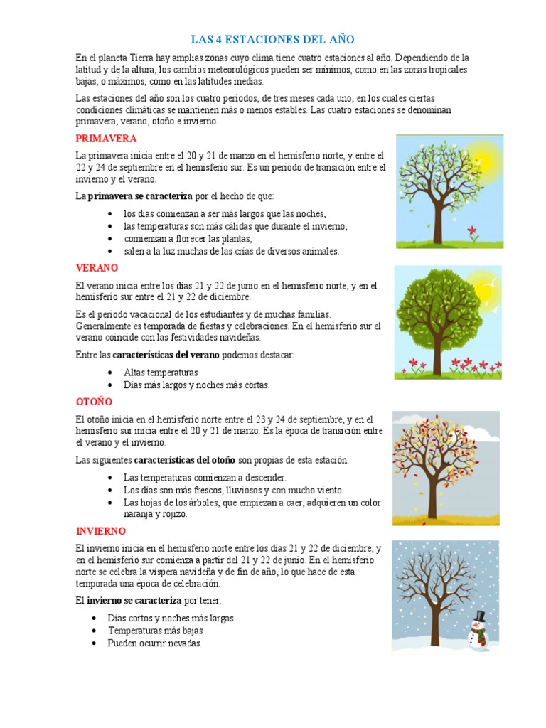 Las 4 Estaciones Del Año | PDF