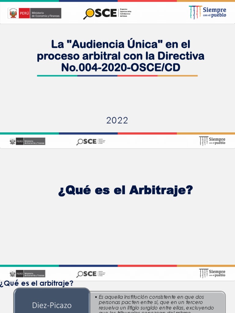 La Audiencia Única en El Proceso Arbitral Con La Directiva No.004-2020 | PDF | Arbitraje ...