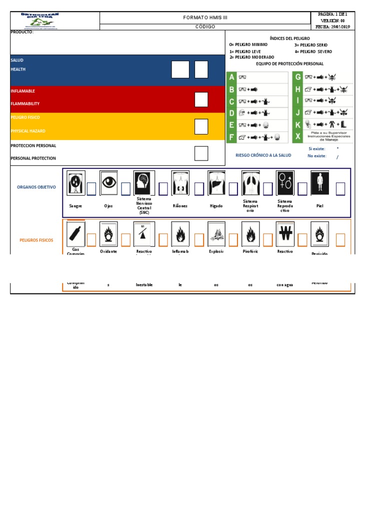 Formato Hmis III v00 | Descargar gratis PDF | Química | Medicina CLINICA