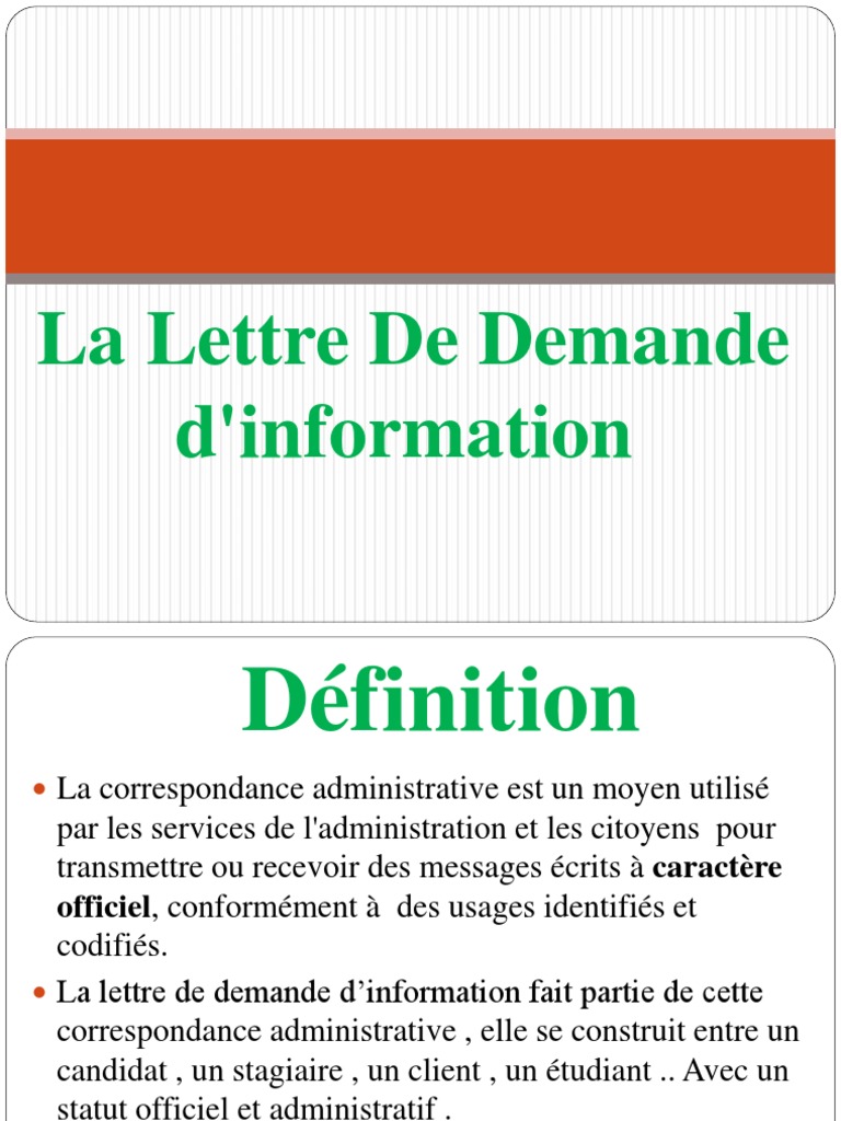 Modèle de Lettre de Demande d'Information | PDF | Informations ...
